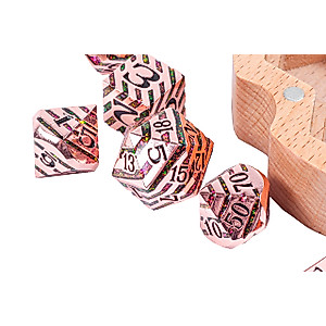 Copper Vein of Magic DND Metal Dice Set for Dungeons and Dragons Gifts, D&D, D and D, Pathfinder, Accessories, D20, Polyhedral, Resin Dice, Metal, Dice Tray, Tower, Bag, Box