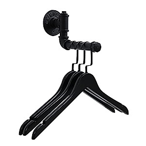 SCDGRW Heavy Duty 13.6 Inches Industrial Pipe Coat Hook Rack, Rustic Vintage L Shaped Clothes Towel Holder Hanger Iron Pipe Wall Mounted Garment Hook for Closet Laundry Room