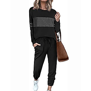 Ekouaer Jogging Suits for Women,Women's Tracksuit Crewneck Pajama Sets Lounge Sets Two Piece Casual Outfits Sweatsuits sets