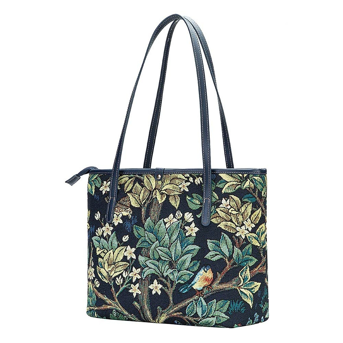 Signare Tapestry Shoulder Bag for Woman Travel or Work Tote Bags for Women In William Morris Blue Tree Of Life Design|COLL-ART-WM-TLBL