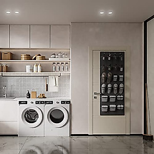 YOUDENOVA Over the Door Hanging Shoe Organizer - 2 Pack, 22 Extra Large Mesh Pockets Shoe Storage Racks Holders Behind Closet Door with 4 Metal Hooks for Sneakers, High Heels, Slippers