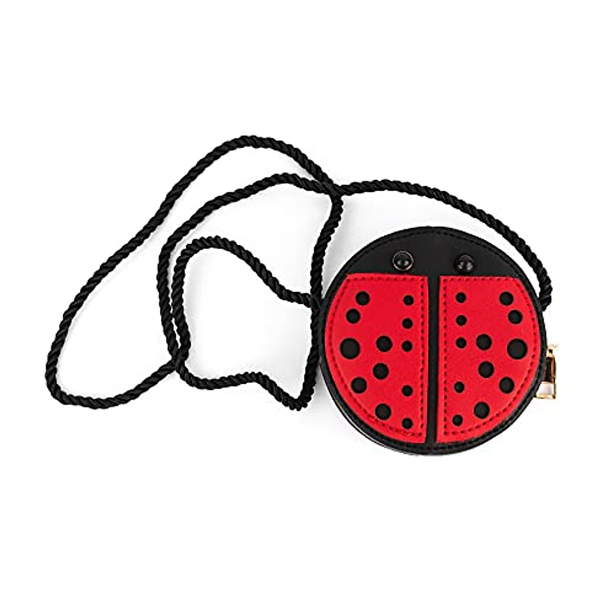 AUEAR, Cute Ladybug Purse Mini Pu Leather Crossbody Bag Wallet Pouch for Women and Girls, Black and Red
