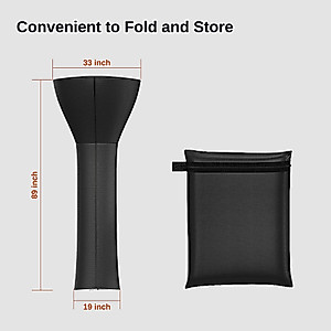 EAST OAK Patio Heater Covers with 300D Oxford Fabric, Zipper, Storage Bag,Waterproof,Dustproof, Wind-Resistant ,Sunlight-Resistant,Snow-Resistant,89'' Height x 33" Dome x 19" Base, Black, (Pack of 2)