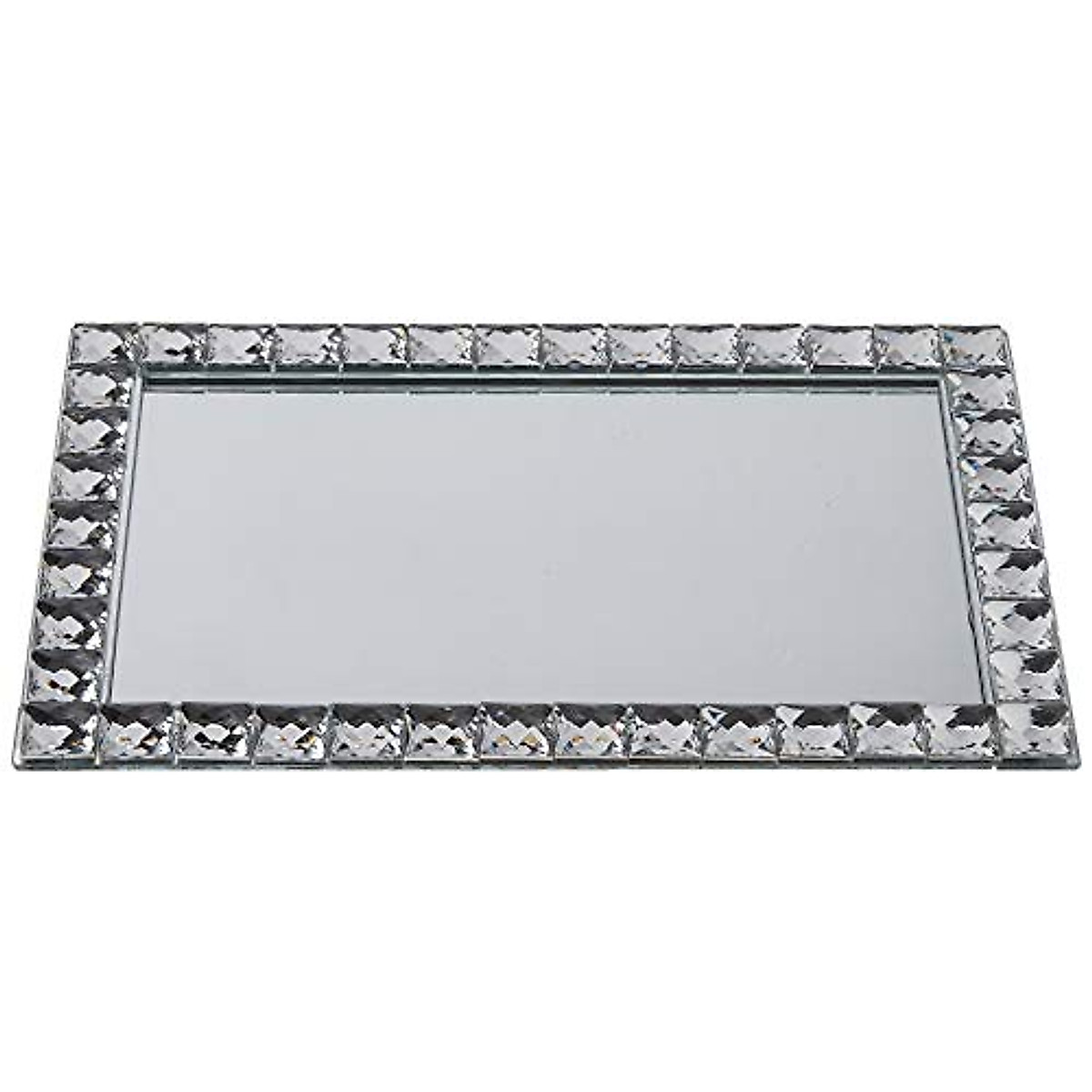 Elegance Mirror Vanity Tray, 9" x 14", Clear