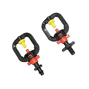 VIEUE Garden Drip Irrigation System Accessories Refraction Atomization Nozzle with Threaded Barbed Connector, Greenhouse Suspension Nozzle, Water-Saving Atomization Nozzle 10 (Color : Barb)