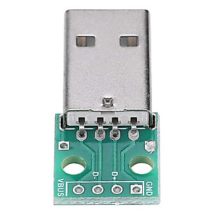 Akozon USB Type A to DIP Adapter Board, 4 Pins, Standard USB
