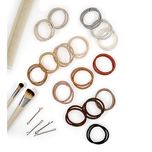 Cyndibands Elastic Hair Ties - Ash Blonde - 24 Count, 4mm x 1.75 Inch Diameter Ponytail Holders