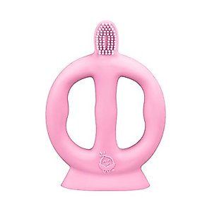green sprouts Learning Toothbrush Made from Silicone | Toddler Training Toothbrush to Learn Brushing Skills |100% Food-Grade Lfgb Silicone Without BPA, BPS, Bpf | Sterilizer Safe, Pink