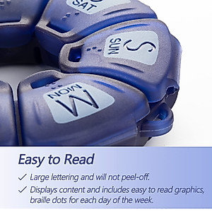 Pillnut7 (Navy Blue), 7 Day Pill Organizer, Unbreakable BPA Free Rubberized, Weekly Pill Dispenser for Daily Medicine, Vitamins & Supplements, Travel Friendly Pill Box