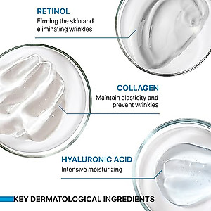 Face Moisturizer Retinol Cream - Men and Women Anti-Aging Day & Night Neck Décolleté with Retinol, Collagen Hyaluronic Acid Hydrating Wrinkle Repair Safe for All Skin Types