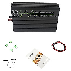 KRXNY 1000W Power Inverter Pure Sine Wave 24V DC to 120V AC 60HZ with USB LCD Display for Car/Off Grid Solar