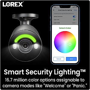 Lorex 4K 8MP Deterrence Bullet AI PoE IP Wired Add-On Metal Indoor/Outdoor Camera - Smart Security Lighting, Color Night Vision, Smart Motion Detection Plus, Two-Way Audio, IP67 Weatherproof Rated