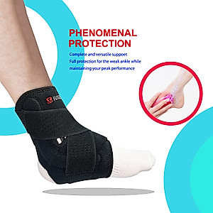 wiuseki Ankle Brace for Women and Men Compression Foot Support for Sprained Ankle Stabilizer,Injury Recovery,Pain Feet Relief,Ankle Support for Running,Basketball(Medium)