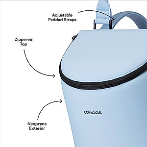 Corkcicle EOLA Soft Cooler Backpack, Periwinkle, Waterproof and Leak Proof Insulated Bag, Perfect for Wine, Beer, and Ice Packs, Camping Cooler, Hiking Cooler, Beach Cooler