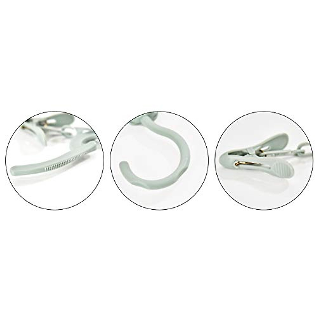 Home-X Folding Hangers with Clips, Space-Saving Hangers for Clothes, Compact Closet Organizer Accessories, Travel Clothes Hangers, Set of 2, 8" L x 4" W x ½” H, Gray