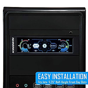 Kingwin FPX-007 Performance 5.25” Touchscreen LCD Fan Controller Cooling with Liquid Crystal Display Module. Features Temperature Monitor, RPM Display, and Fan Fail Alarm