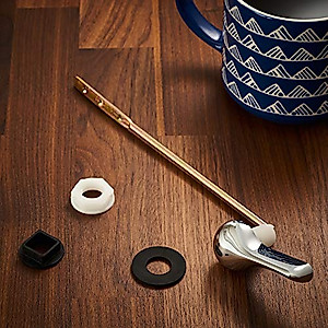 Qualihome Toilet Handle Lever Flush Replacement, Front Mount, Chrome, Universal Fitting