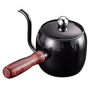 MOLUCKFU Coffee Pot Coffee Machines for Home Mini Coffee Machine Grease Can Home Espresso Machine Coffee Kettle Mini Kettle Espresso Coffee Small Tea Kettle Stainless Steel Black