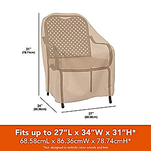 Modern Leisure Basics Patio Chair Cover - Weather-Resistant Fabric - Furniture Protection Perfect for Patio, Deck, and Porch - 27" L x 34" W x 31" H - Khaki