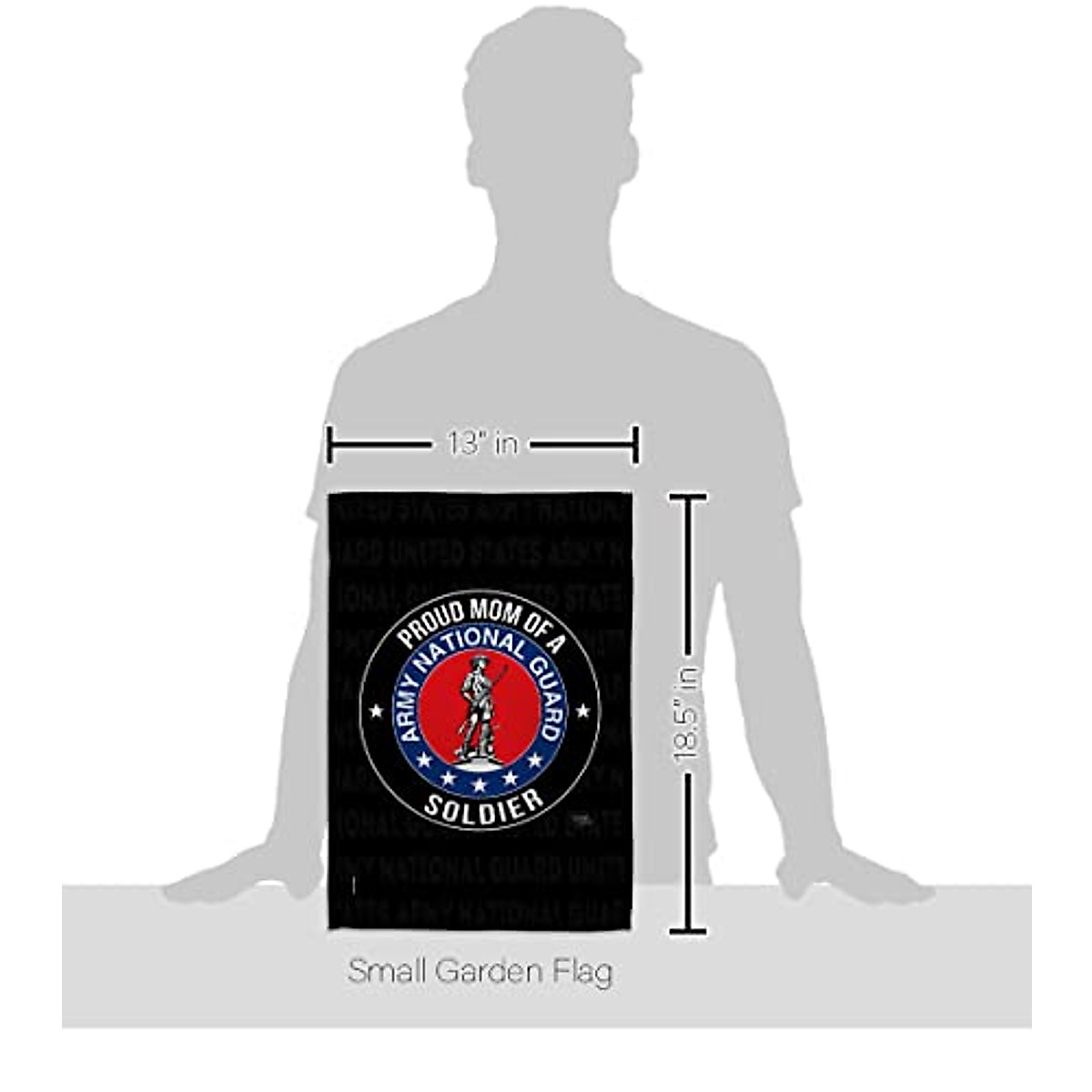 Breeze Decor Army Proud Mom Soldier Garden Flag Armed Forces National Guard ANG United State American Military Veteran Retire Official House Banner Small Yard Gift Double-Sided, Made in USA