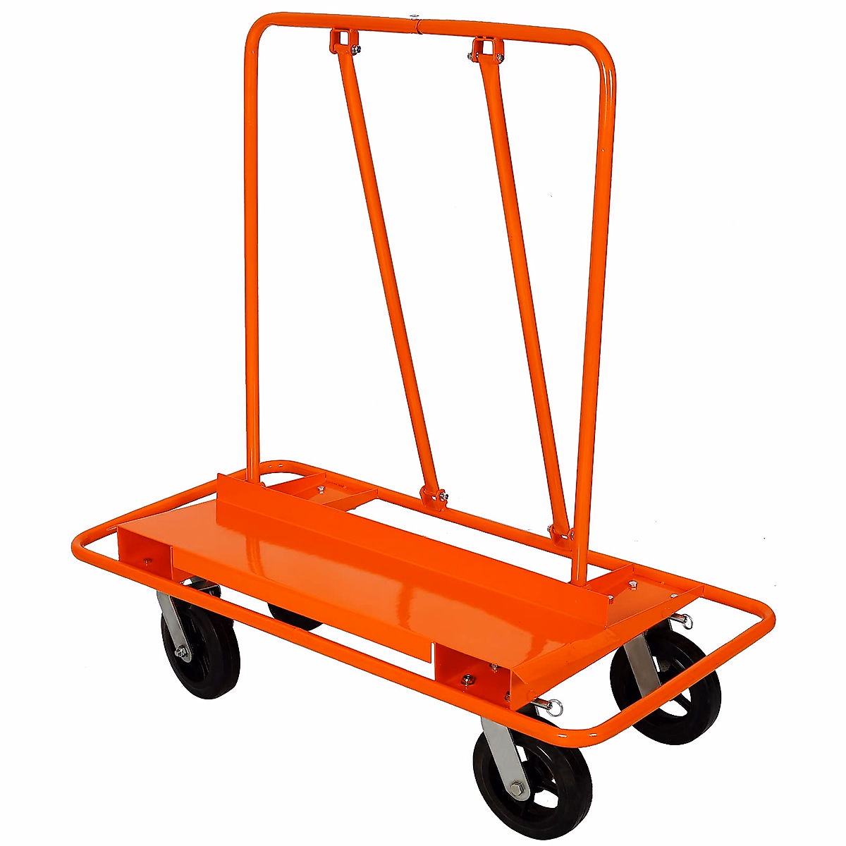 Heavy Duty Drywall Sheet Cart & Panel Dolly 2400lbs Load Capacity,Panel Service cart,8" Black Mold-On Rubber Wheels
