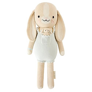 cuddle + kind Briar The Bunny Little 13" Hand-Knit Doll – 1 Doll = 10 Meals, Fair Trade, Heirloom Quality, Handcrafted in Peru, 100% Cotton Yarn