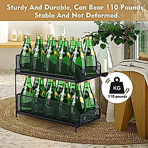 Ticton Under Sink Organizer, 2-Tier Multi-Function Storage, Pull Out Under Sink Organizer, Kitchen Organization, Bathroom Organizer, Cosmetic Storage (Black)