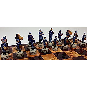 US Generals Civil War Set of Chess Men Pieces Hand Painted - NO BOARD