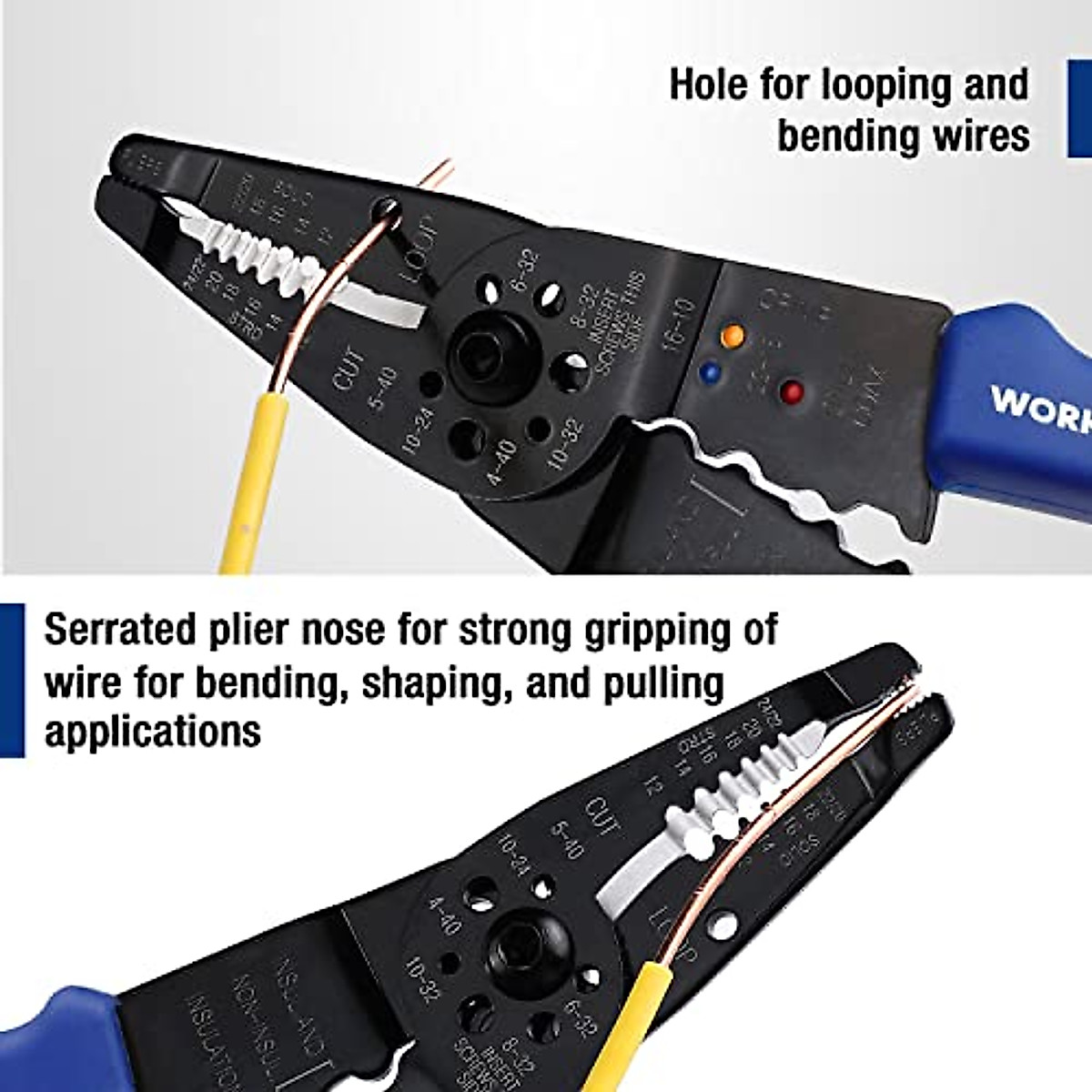 WORKPRO 8-Inch Wire Stripper, Multi-Tool Wire Cutter for Stripping, Cutting and Crimping, W091033AE