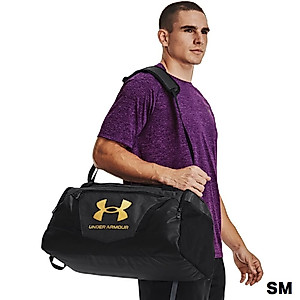 Under Armour Unisex-Adult Undeniable 5.0 Duffle , Black Medium Heather (002)/Metallic Gold , Medium