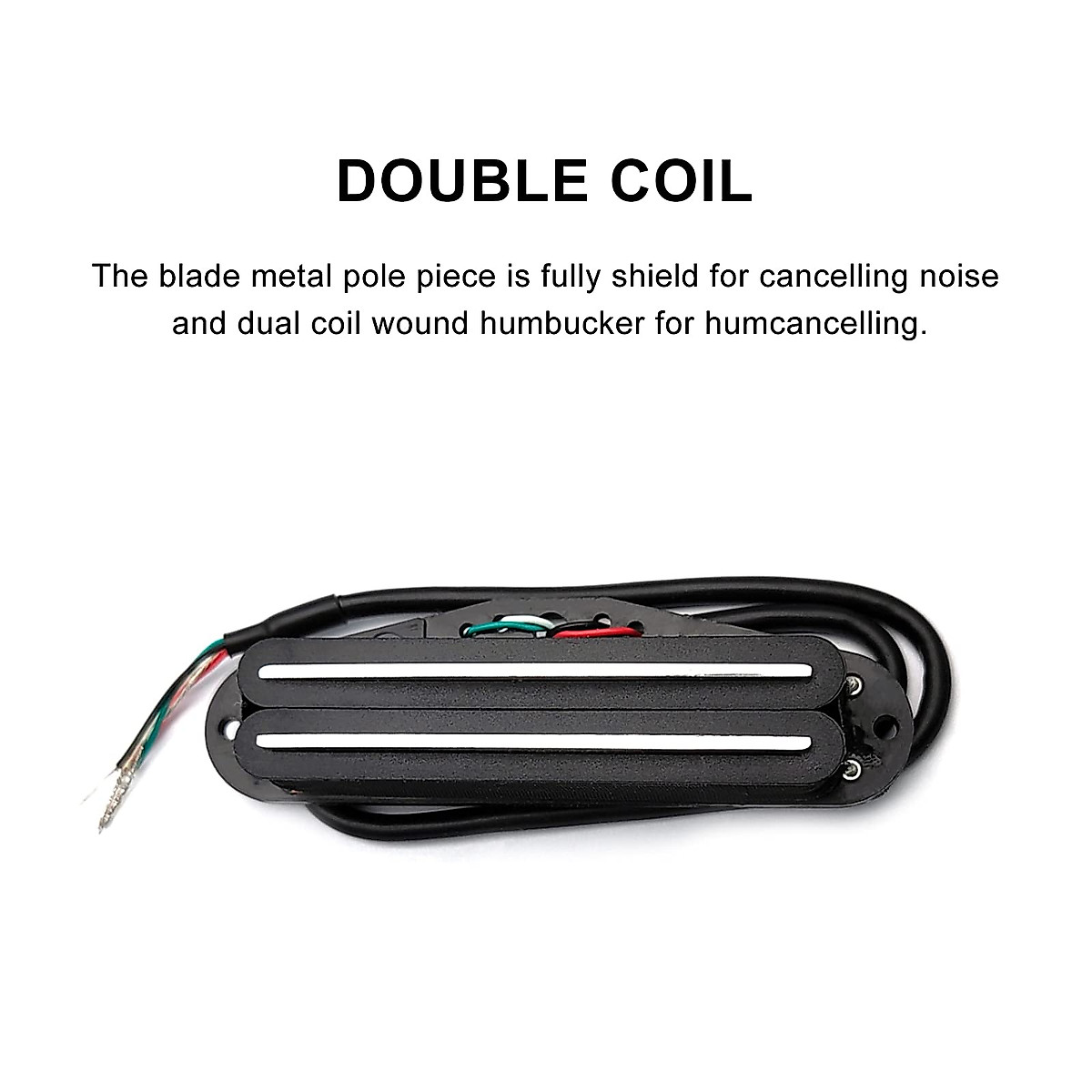 SAPHUE Dual Humbucker Single-Coil-Sized Guitar Humbucker Pickup Fit Fender Strat Squier Tele Electric Guitar (Black)