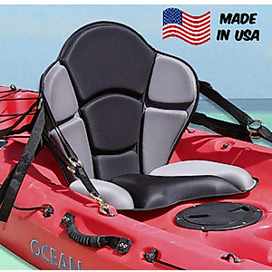 GTS Expedition Molded Foam Kayak Seat - Standard Zipper Pack Comfortable Padded Kayak Canoe Boat Seat Fishing Seat Super Supportive Lumbar Support, Comfortable Kayak Adjustable Backrest
