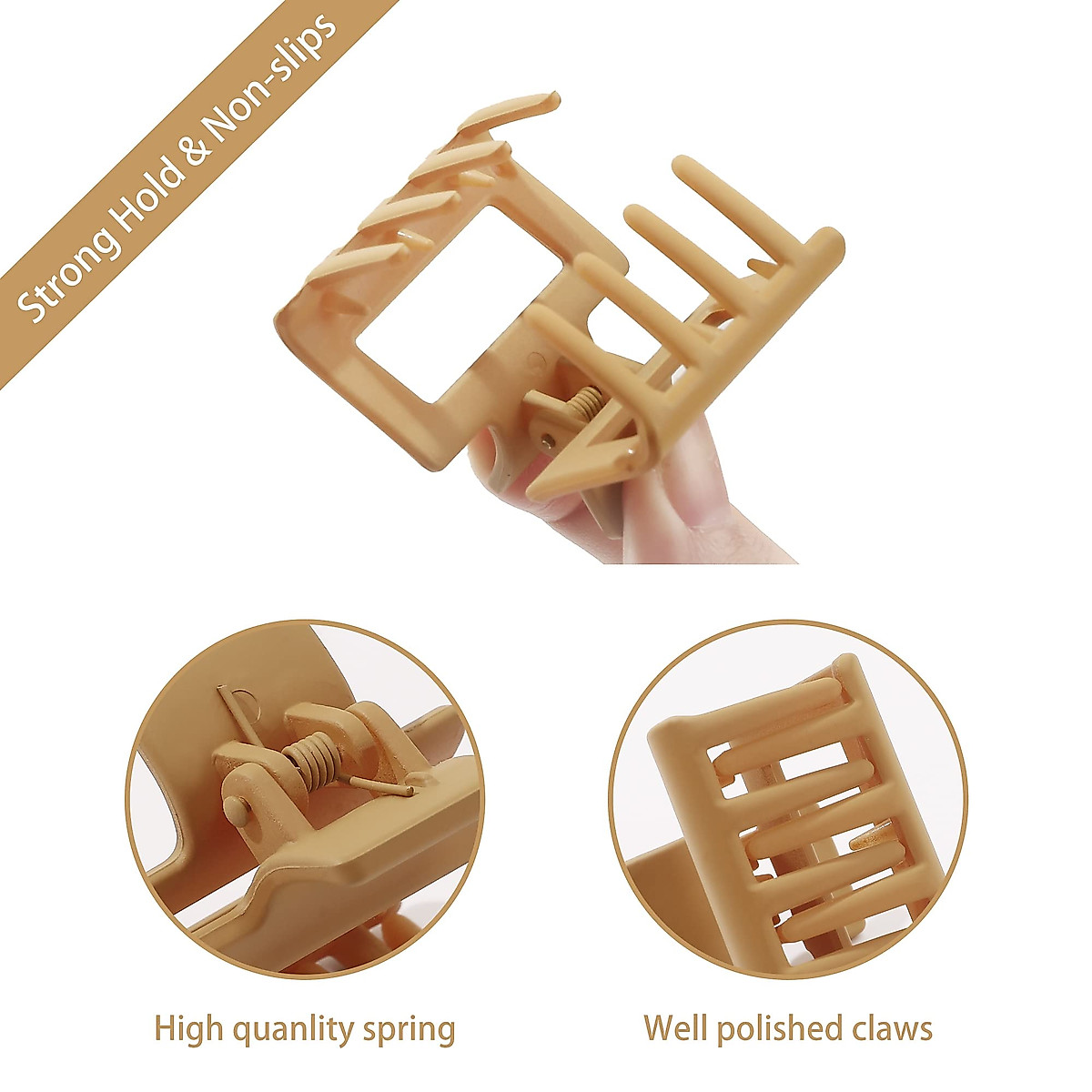 Small No-Slip Claw Hair Clips for Thin to Medium Hair - 1.57 Inch Mini Square Styling Accessories for Women and Girls