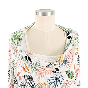 Bebe au Lait 5-in-1 Multi-Use Cover: Nursing Covers for Breastfeeding, Infinity Scarf, Nursing Shawl, Car Seat Cover, Shopping Cart Cover, Carrier Cover, Privacy Nursing Cover - Tropicana