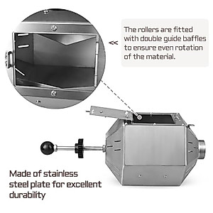 ICZW Coffee Bean Roaster with Coffee Bean Cooler Gas 3.8L Coffee Bean Baker Drum Type Stainless Steel for Home and Commercial Use