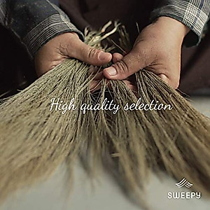 SWEEPY Light - Indoor Grass Broom - Long Handle Broomstick for House, Garage, Office, Lobby Room, Kitchen