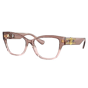 Versace ICONIC VE 3347 5435 Transparent Pink Plastic Cat-Eye Eyeglasses 52mm