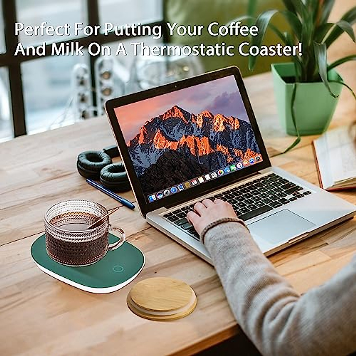 Vintage Coffee Mugs Glassware Set of 4-14oz Leak Proof Overnight Oats Containers with Lids and Spoons, Hobnail Glass Cups with Bamboo Lids, Ideal Coffee Bar Accessories Perfect for Coffee, Tea