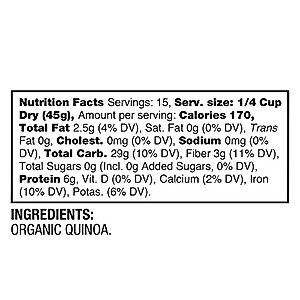 BetterBody Foods Organic Quinoa, Vegan, Complete Plant Protein, Gluten Free, Low Glycemic Rice Replacement, 24 ounce
