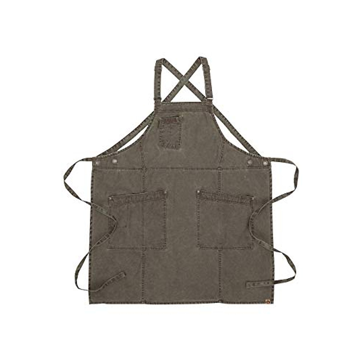 Chef Works unisex adult Denver Cross-back Bib Work Utility Apron, Olive Wood, One Size US
