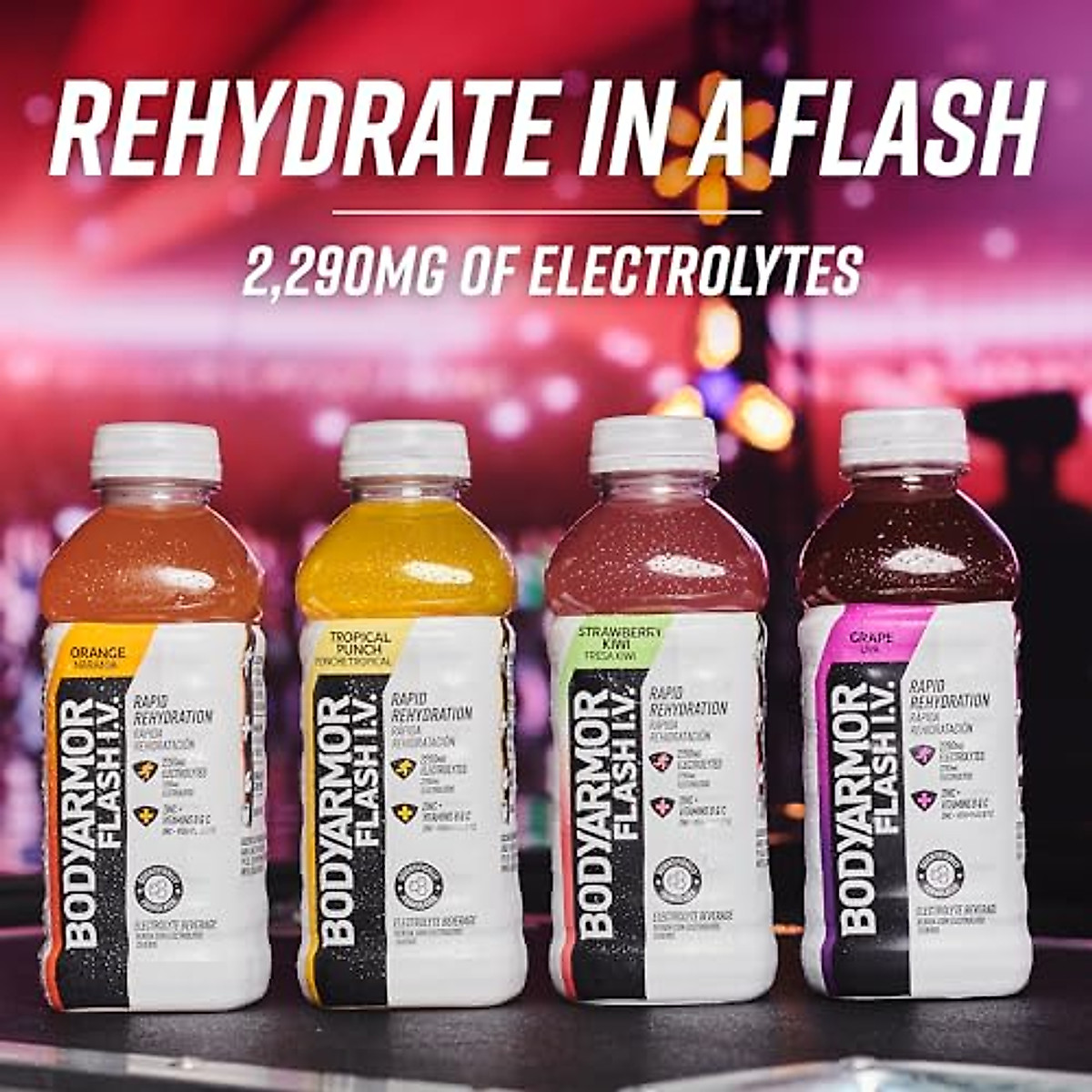 BODYARMOR Flash I.V. Electrolyte Beverage, Strawberry Kiwi, 20 Fl Oz (Pack of 12)