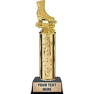 Crown Awards Roller Skate Trophies, Gold Stars Roller Skate Trophy with Custom Engraving Prime