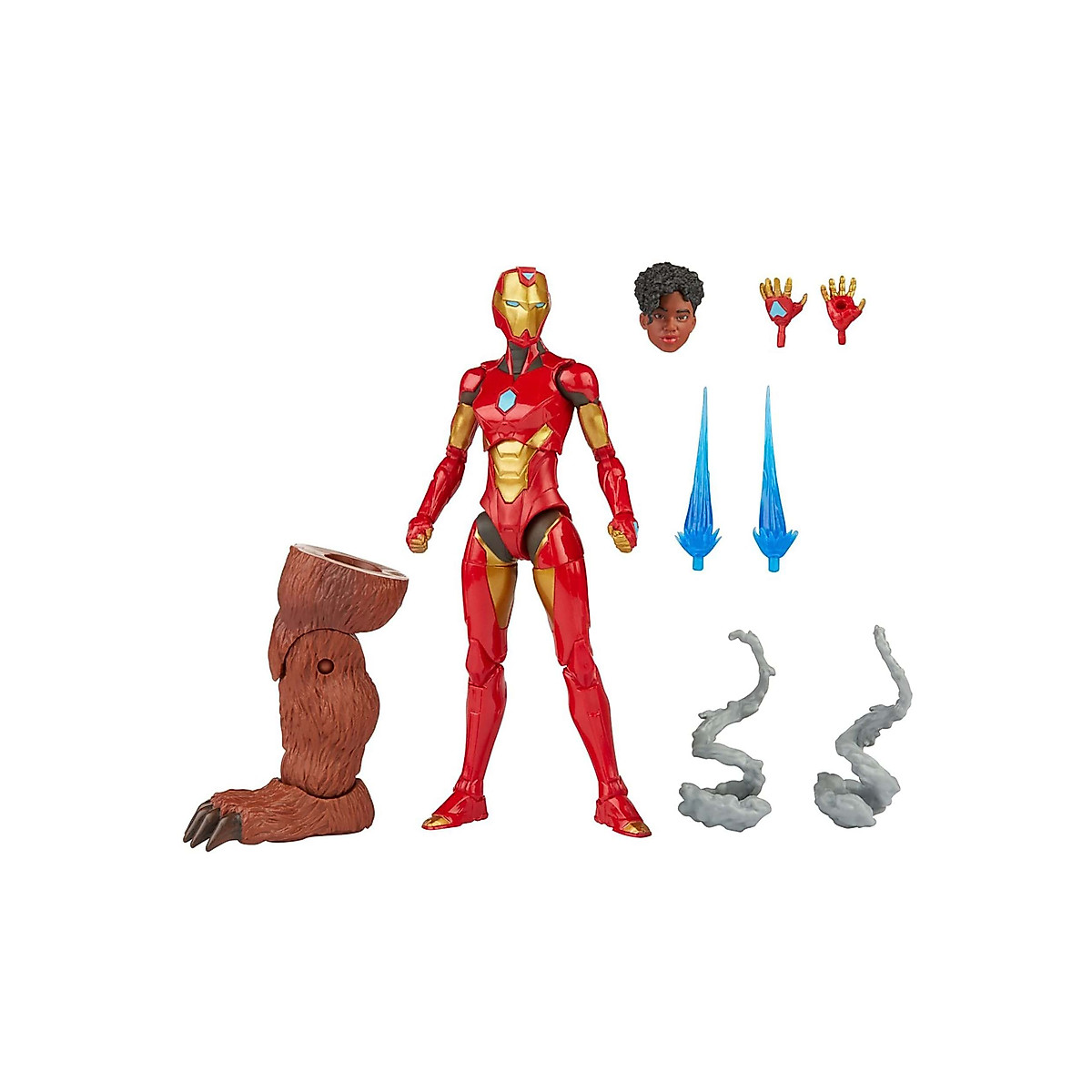 Marvel Hasbro Legends Series 6-inch Ironheart Action Figure Toy, Premium Design and Articulation, Includes 5 Accessories and 1 Build-A-Figure Part, Red,gold