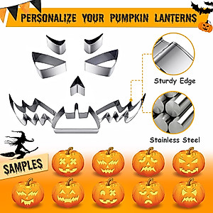 Luxital Halloween Pumpkin Carving Kit For Kids, New 21Pcs Pumpkin Carving Tools Set, Professional Pumpkin Carving Cutters with Stainless Steel Safe Knife Stencils for Halloween Decoration