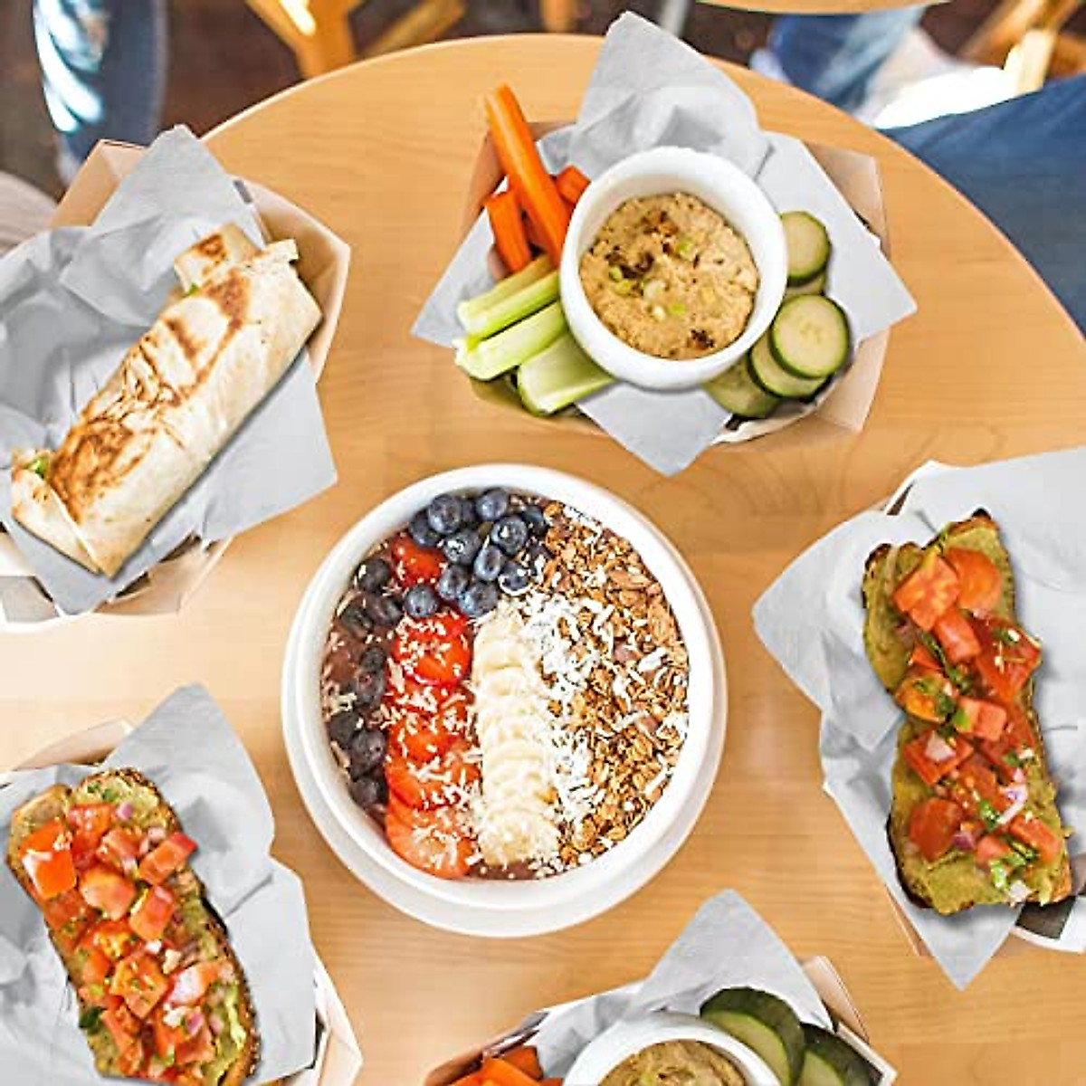 2 Ply White Lunch Napkins Disposable Four Fold Luncheon Paper Napkins 12.9" X 12.9" unfolded 100 Count every day use RosyDecor