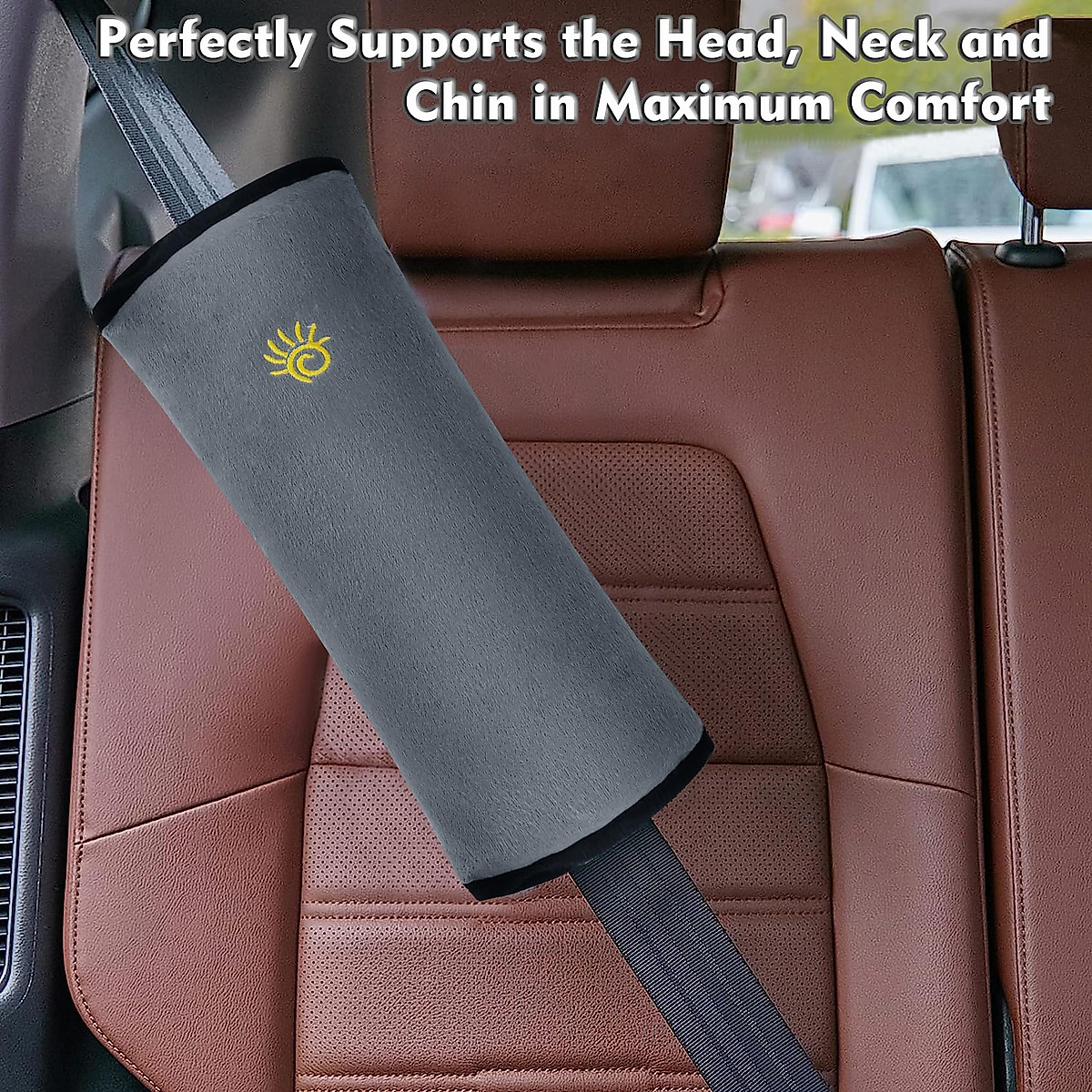 Seat Belt Cover Pad for Kids, Seat Belt Pillow for Kids Travel, Car Pillow Seat Belt Cushion for Head Neck Shoulder Support, Universal Car Seat Safety Strap Pad Booster Seat Protector for Child Adult