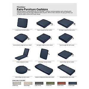 Classic Accessories Montlake FadeSafe Water-Resistant 25 x 27 x 5 Inch Rectangle Outdoor Seat Cushion, Patio Furniture Chair Cushion, Heather Indigo Blue, Outdoor Cushion Cover