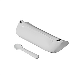 Avanchy Silicone Baby Bibs, Waterproof, Adjustable, BPA Free, Soft Unisex Set for Toddlers with Matching Spoon, Gray