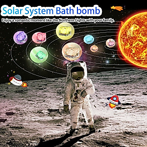 3.88OZ Bath Bombs for Kids Boys Girls Women with Toys Inside Surprise, 8 Light up Bath Bomb of Solar System Set, Organic Essential Oil spa Gift Set for Party, Christmas, Birthday