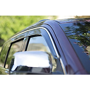 Auto Ventshade [AVS] Low Profile Ventvisor / Rain Guards | Smoke Color w/ Chrome Trim, 4 pc | 794011 | Fits 2009 - 2015 Nissan Maxima